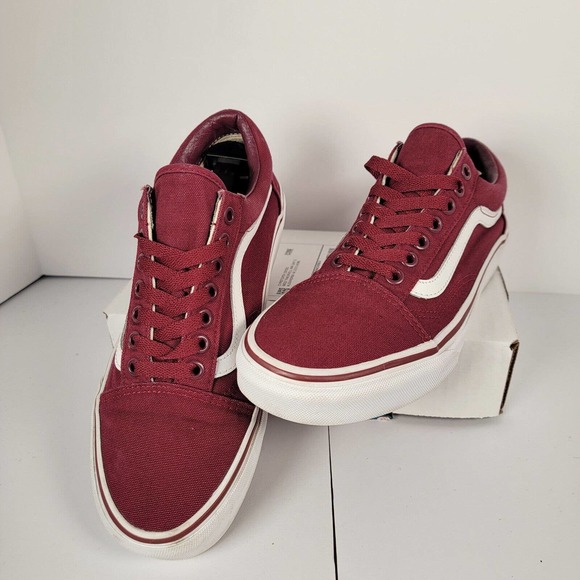 Vans | Shoes | Vans Old Skool Mens 7 Womens 85 Maroon Off The Wall ...